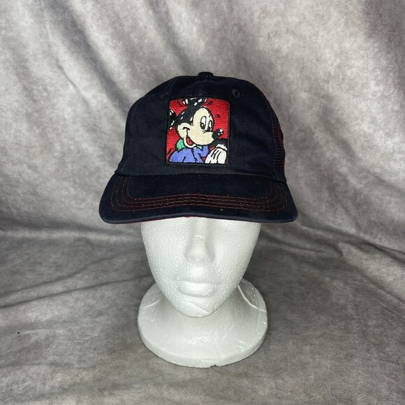 Disney | Accessories | Vintage Disney Mickey Mouse Hat Snap Back Black ...
